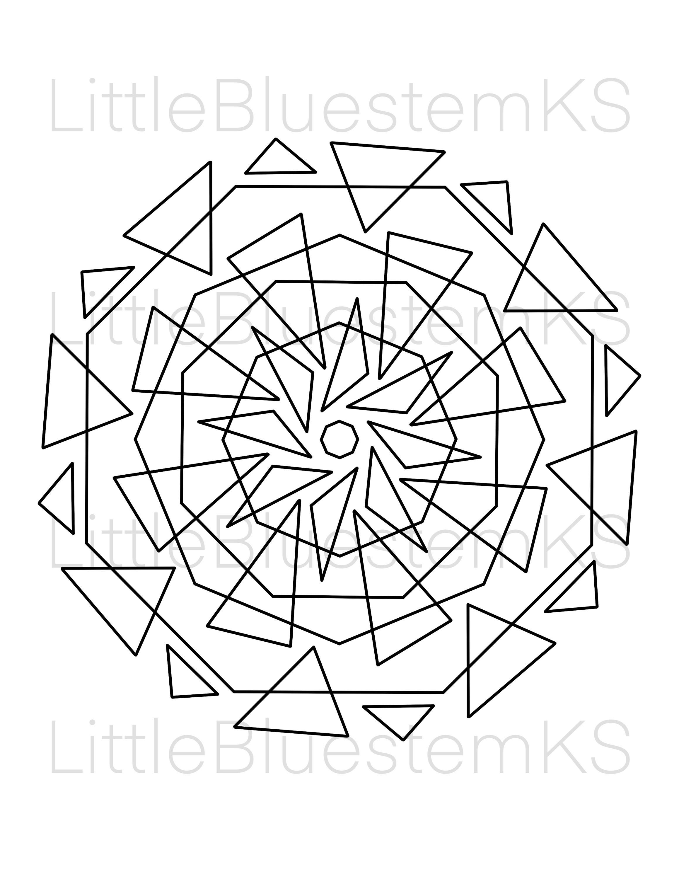 Easy Mandalas - Coloring Pages for Kids (30 Page PDF) Instant Download ...