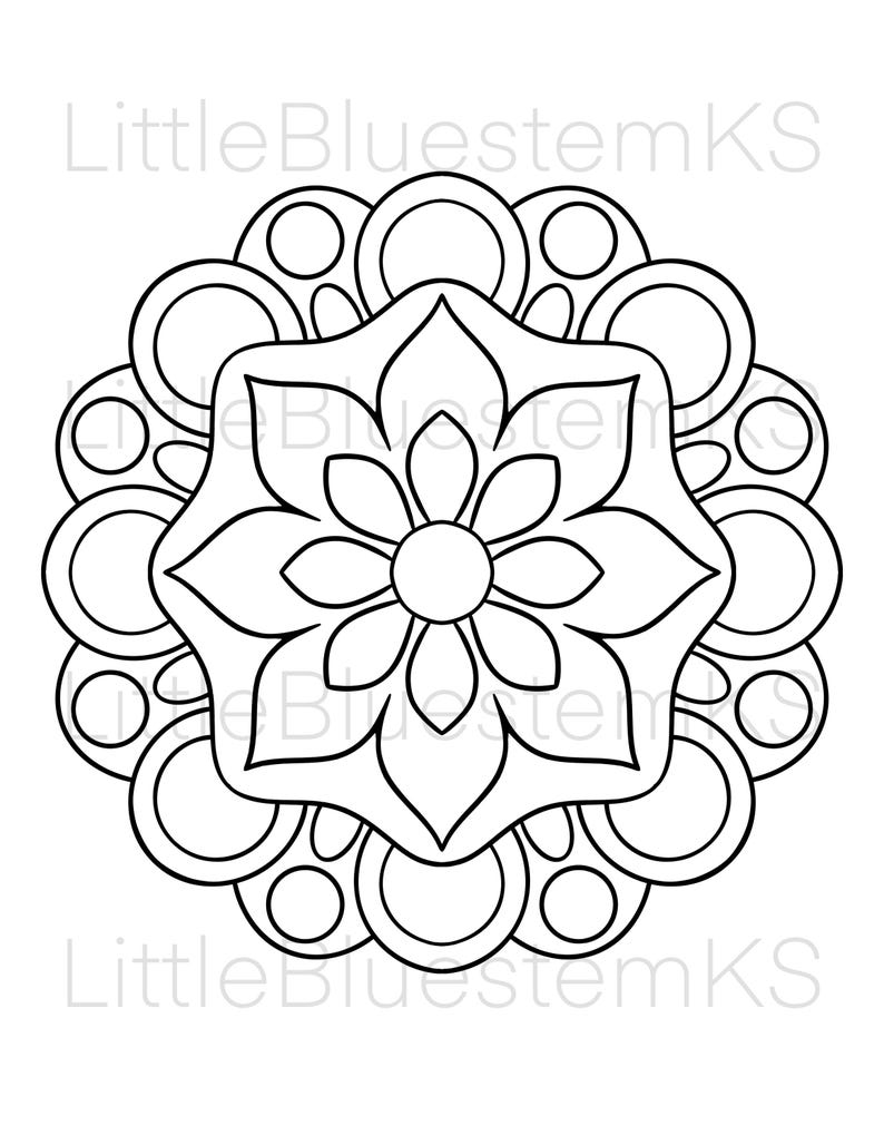 Easy Mandalas - Coloring Pages for Kids (30 Page PDF) Instant Download ...