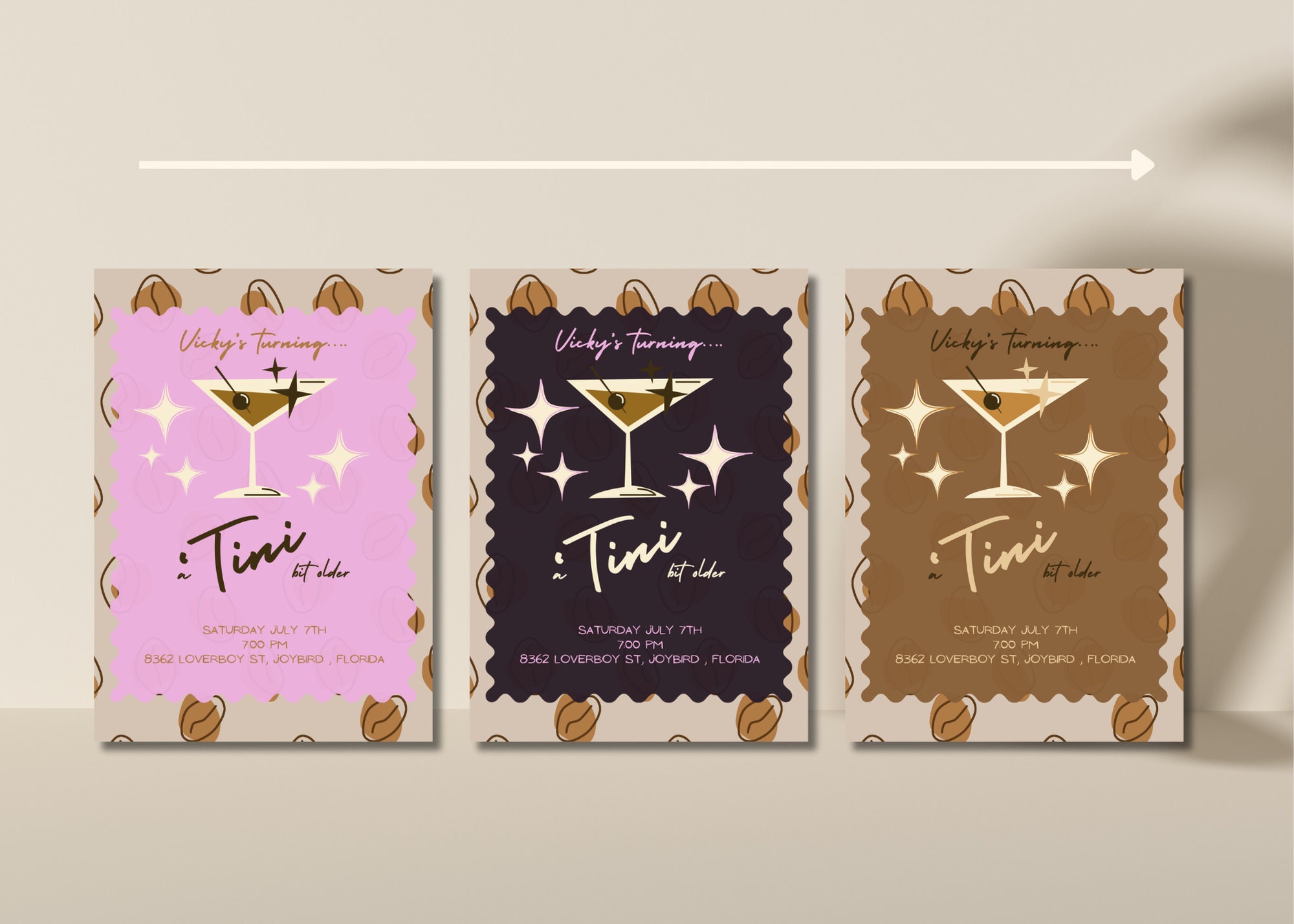 Espresso Martini Birthday Invitation Template | 'turning a Tini Bit ...
