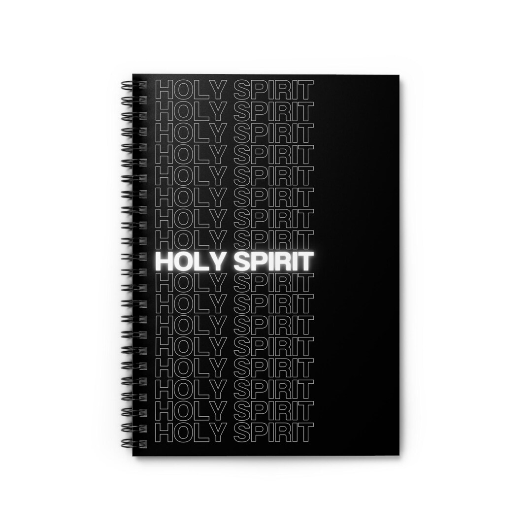 Holy Spirit Spiral Notebook | Ruled Journal, Black Neon Text - Etsy