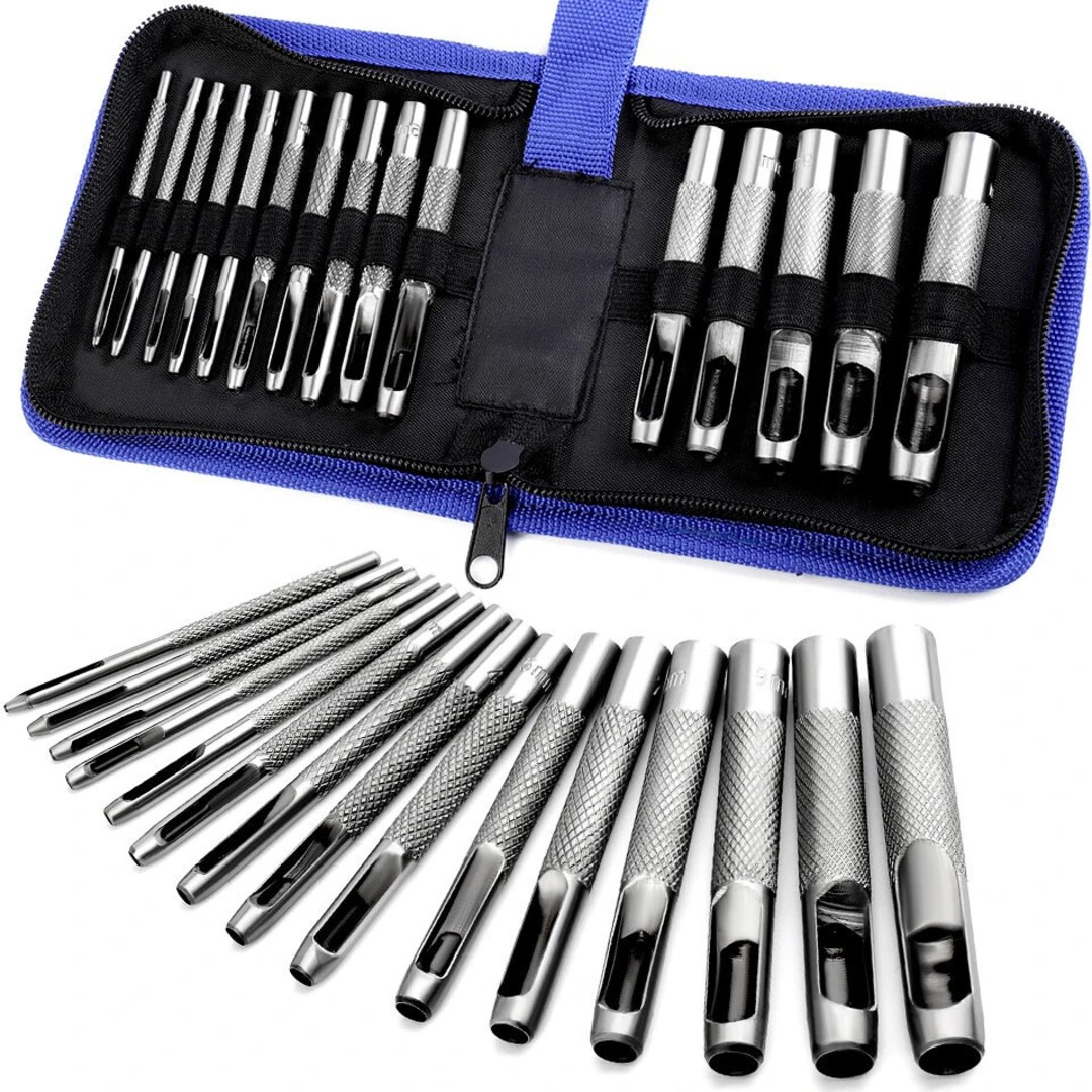 Leather Craft Working Tools 15pcs Set 1mm 11mm Portable Leather Hole ...