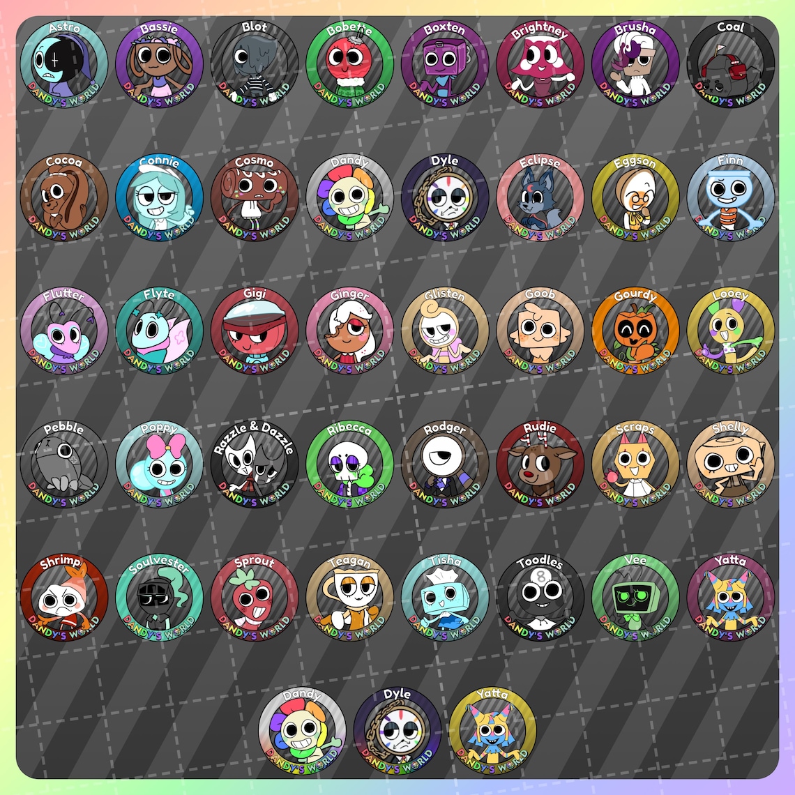 Dandy's World - Character Badges - Etsy