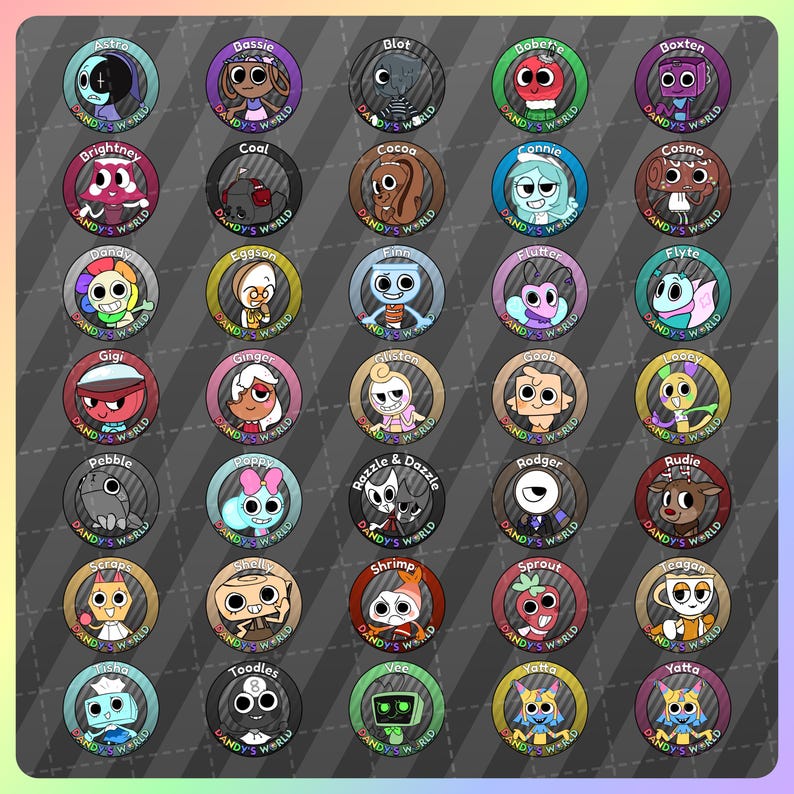 Dandy's World - Character Badges - Etsy