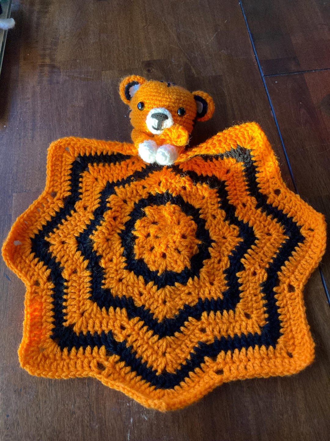 Handmade Crochet Baby Tiger Star Lovey Blanket; Great Baby Gift, Great ...
