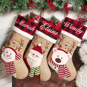 Personalized 3D Christmas Stockings, Custom Family Christmas Stockings ...
