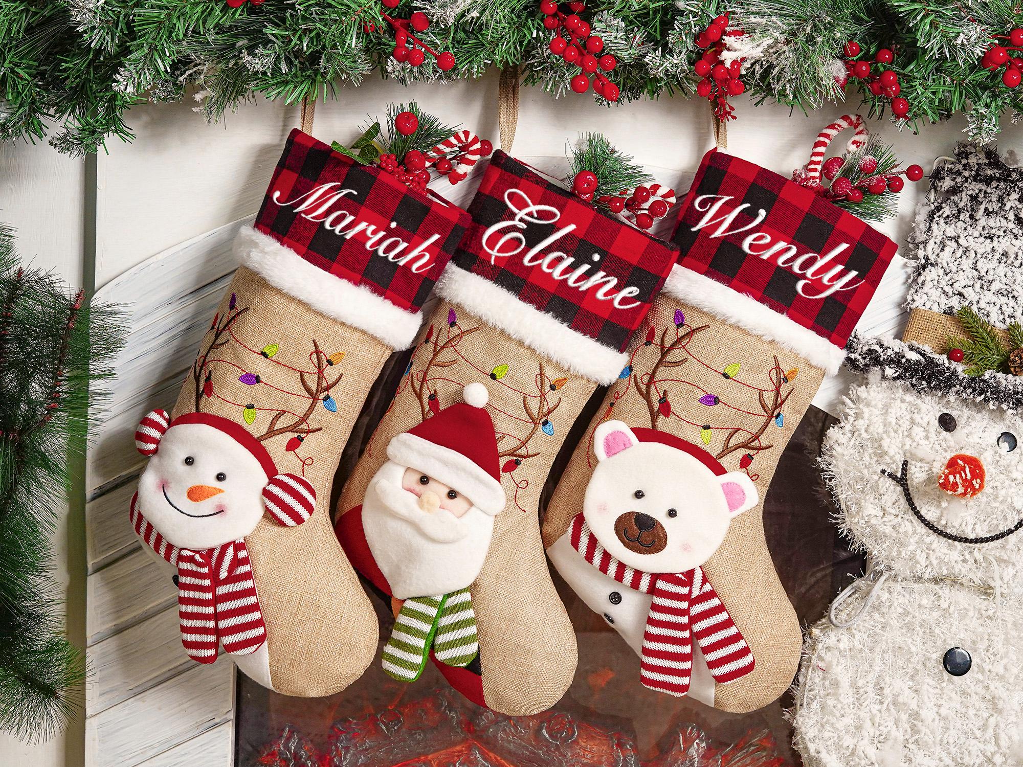 Personalized 3D Christmas Stockings, Custom Family Christmas Stockings ...