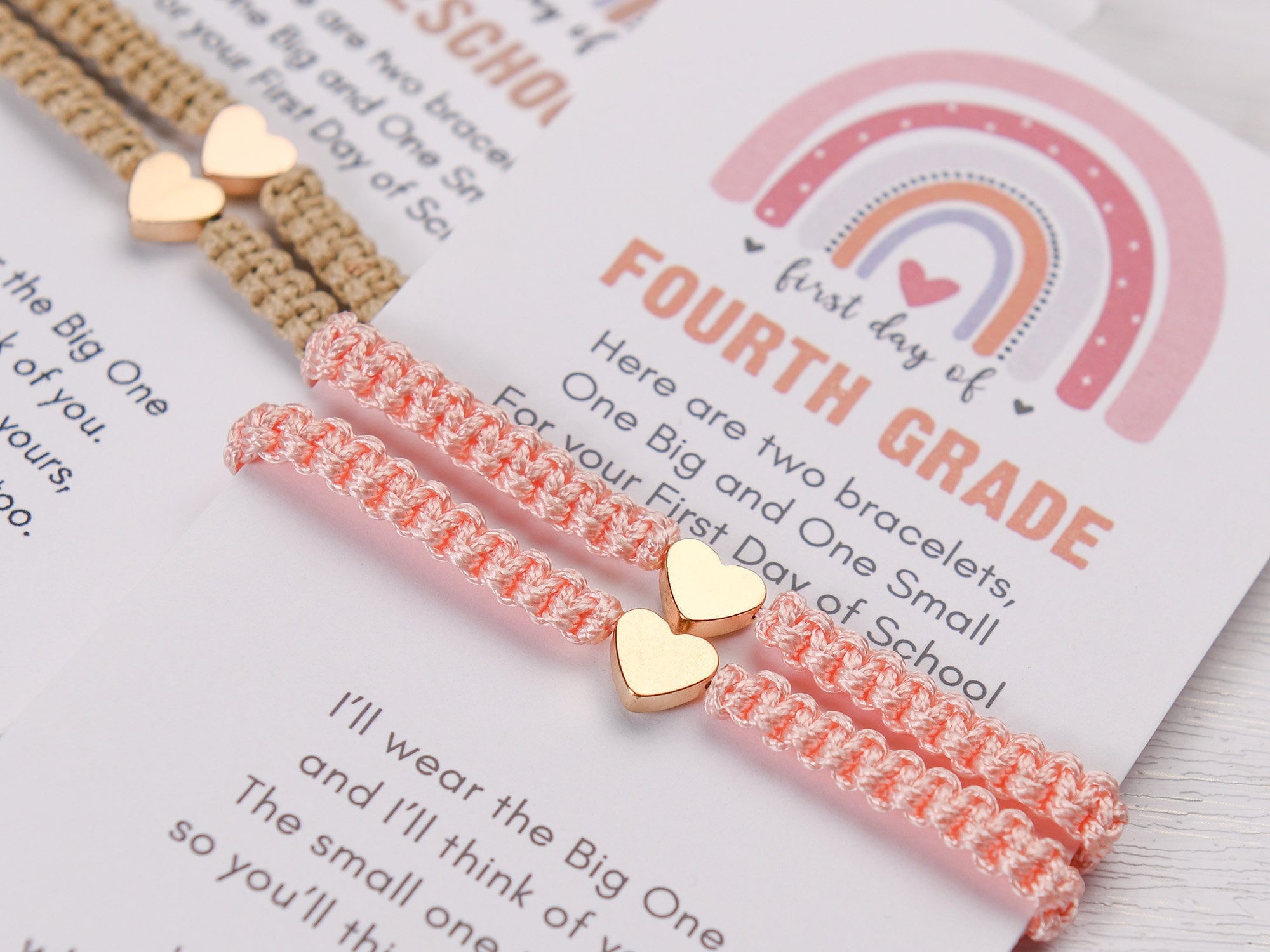 First Day of School Heart Bracelet, Back to School Bracelet Set, First ...
