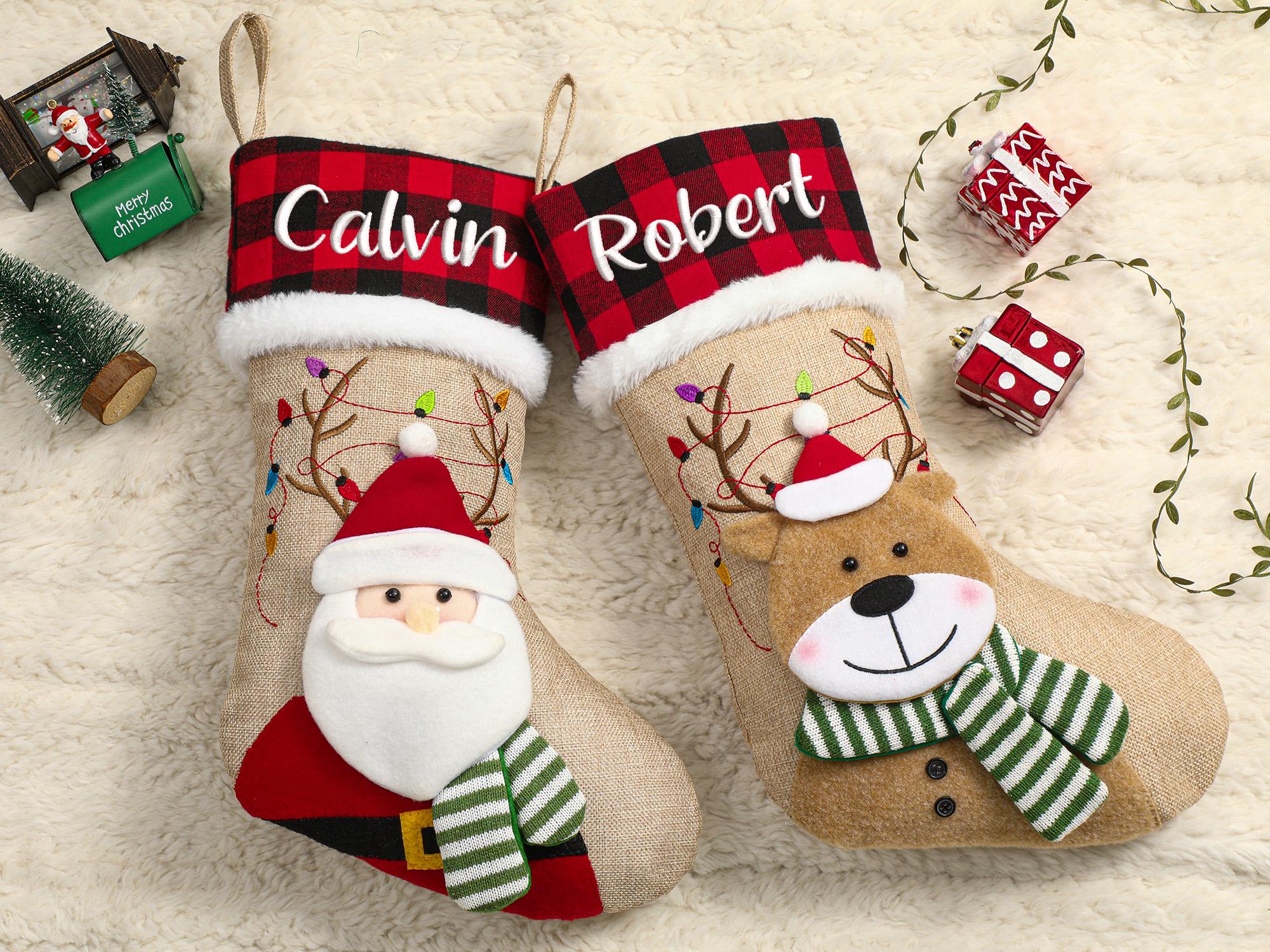 Personalized 3D Christmas Stockings, Custom Family Christmas Stockings ...