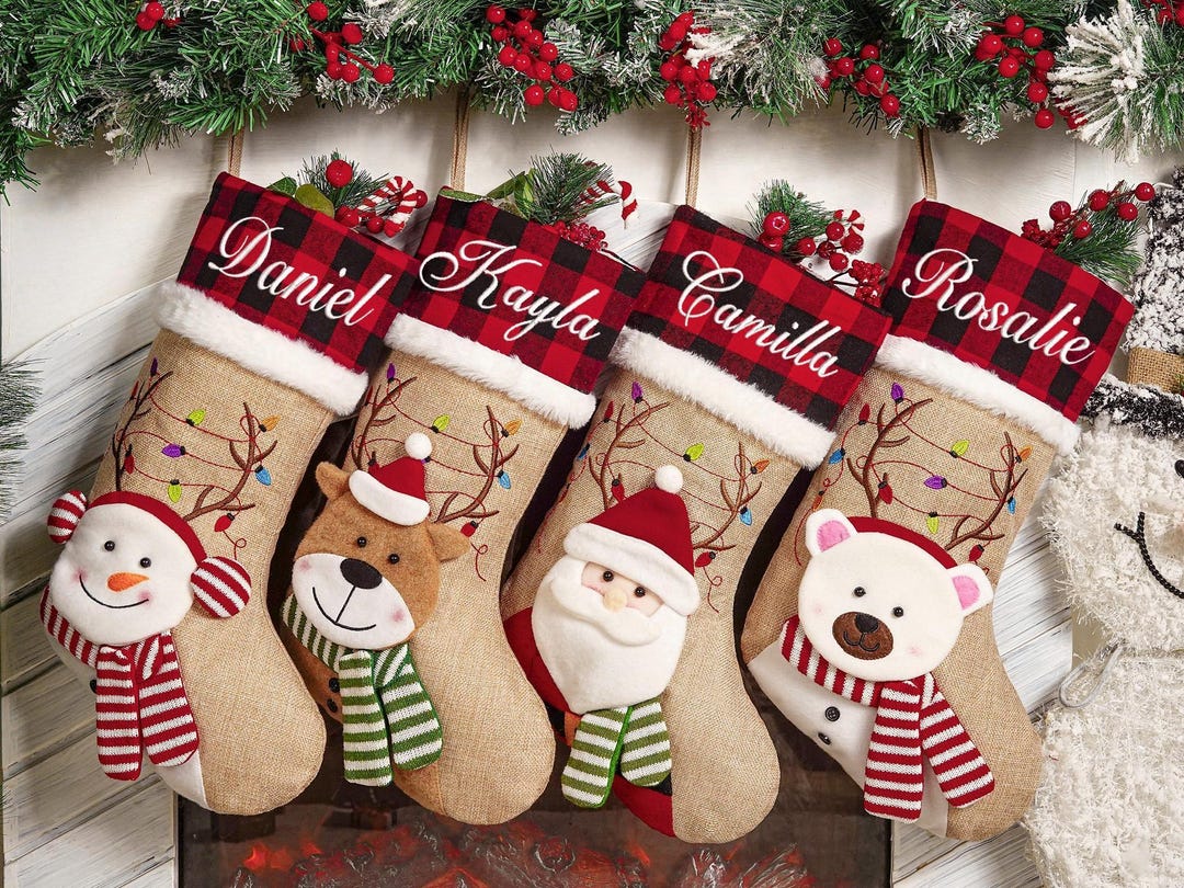 Bas de Noël 3D personnalisés, Bas de Noël de famille personnalisés ...