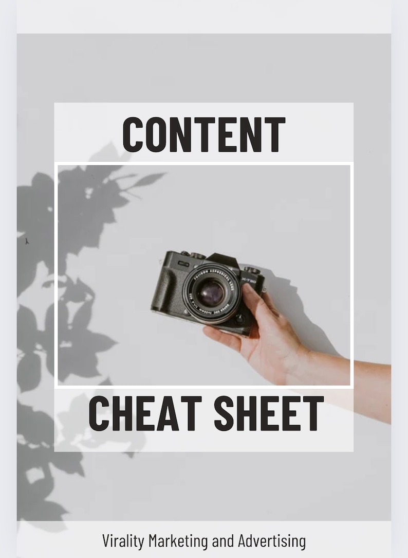 Content Cheat Sheet Marketing and Social Media Engagement Guide - Etsy