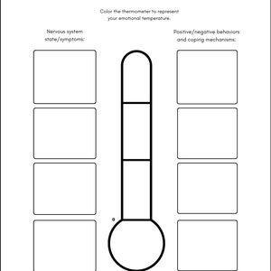 Emotional Regulation Thermometer: Mental Health Worksheet (digital ...