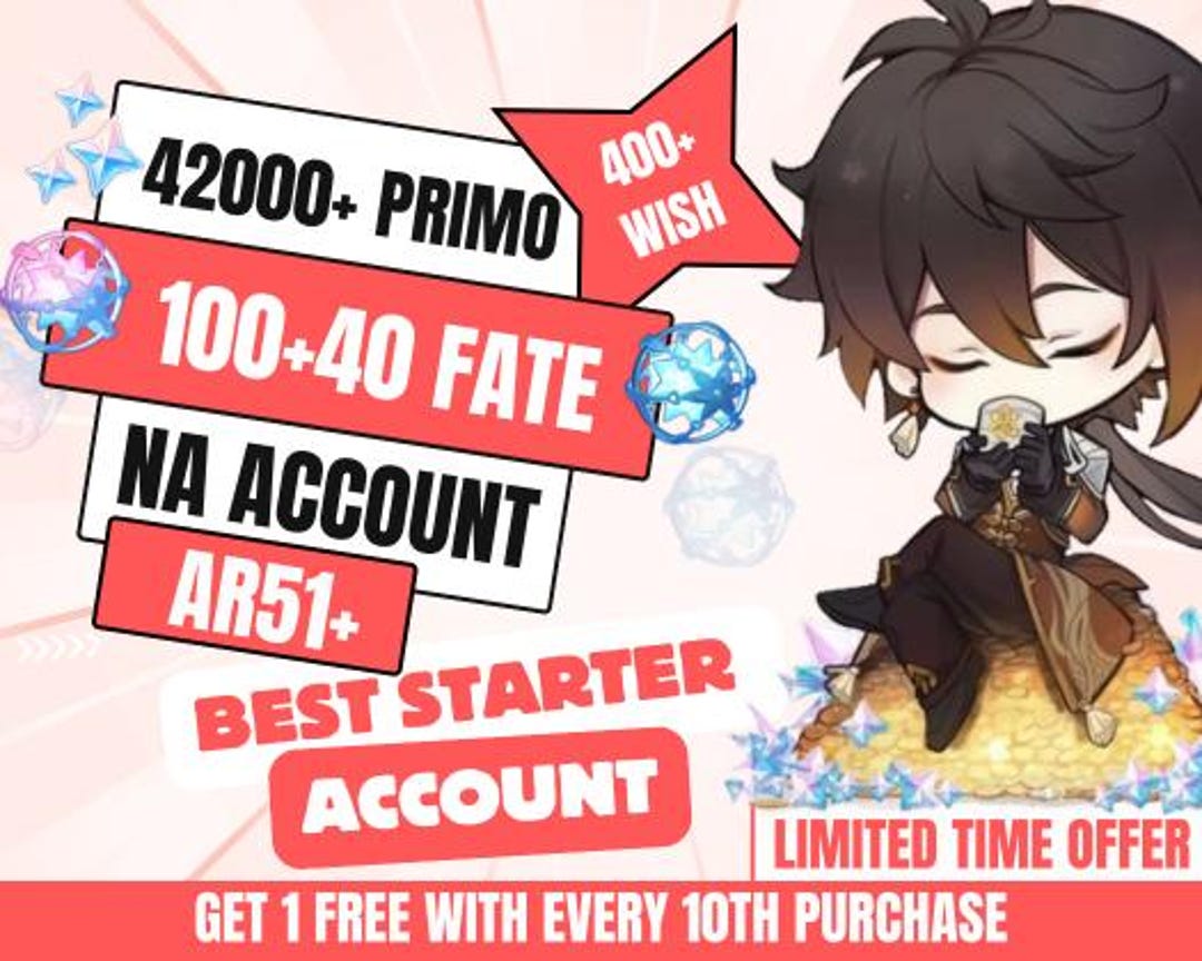 NA 42000 Primo / 400 Wish Genshin Impact Reroll Account - Etsy