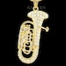 Swarovski Crystal Big Gold T Tuba Euphonium Eupho Euph | Etsy