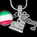 Italy Flag Italian Map Rome Roman Colosseum Necklace, Europe Travel ...