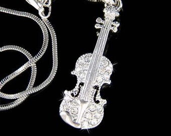 Swarovski Crystal Violin Fiddle Viola Cello Charm Music | Etsy