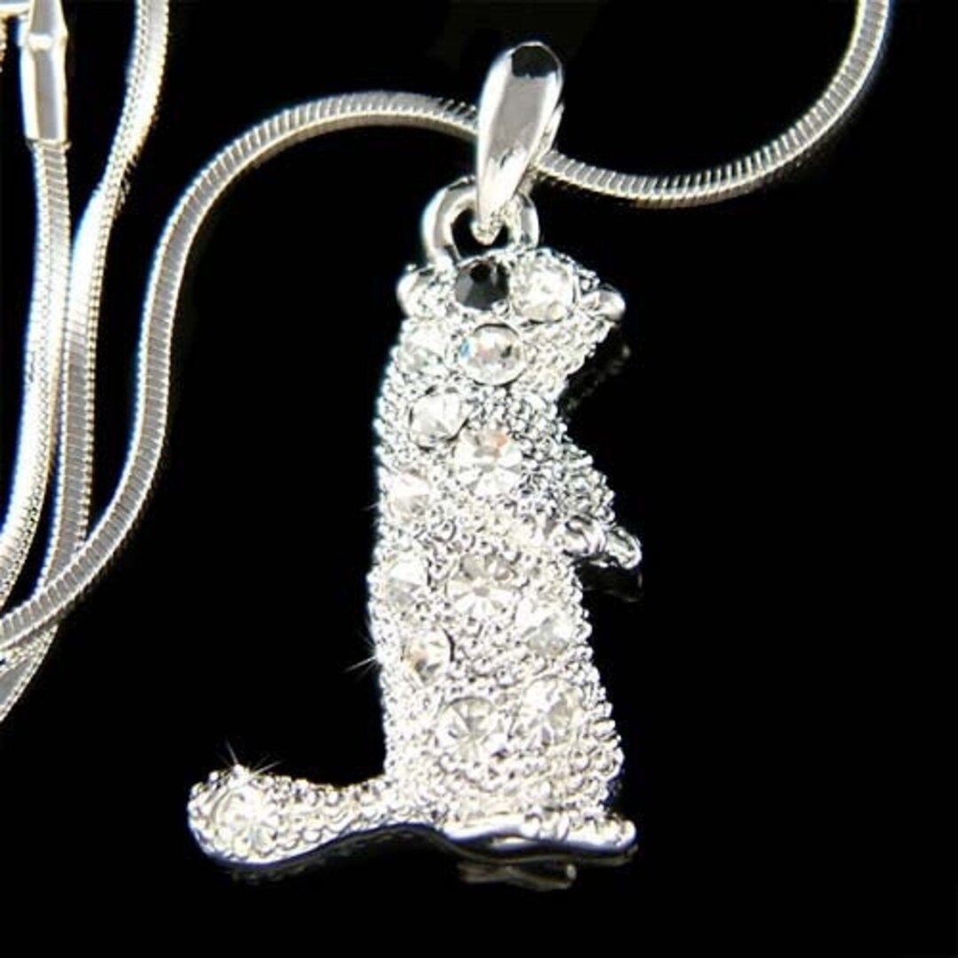 Swarovski Crystal Cute Squirrel Necklace Prairie Dog Mink Marmot Ferret ...