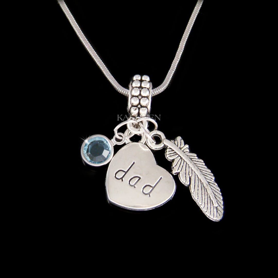 Loss of Father Gifts Passing of Dad Memorial Feather Heart Love Dad ...