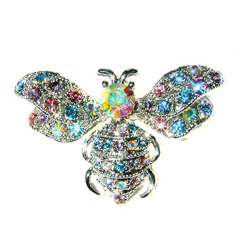 Swarovski Crystal Pastel Queen Bumble Bee Honey Insect Bug Pin Etsy