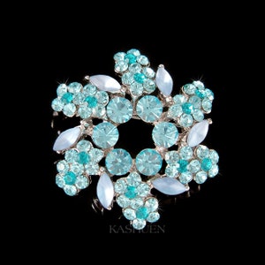 Swarovski Crystal Bridal Wedding Floral Flower Wreath Pin - Etsy