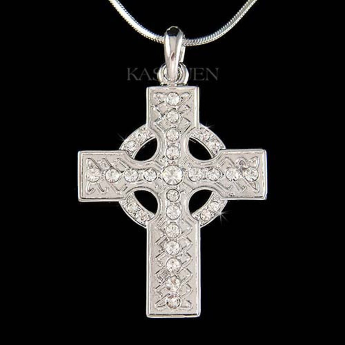 Swarovski Crystal Irish Celtic Sun CROSS God Lord Jesus Christ - Etsy