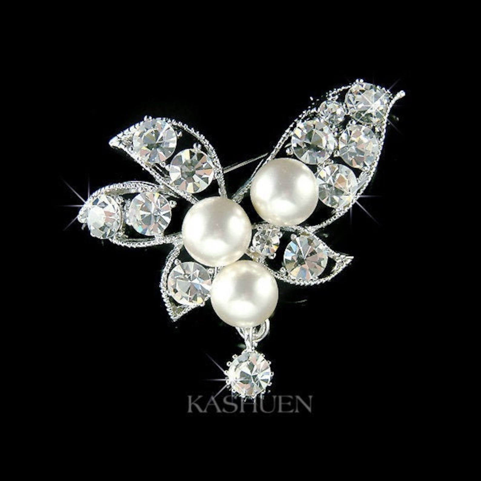 Swarovski Crystal Lily FLOWER Floral Pearl Bridal Bridesmaids - Etsy