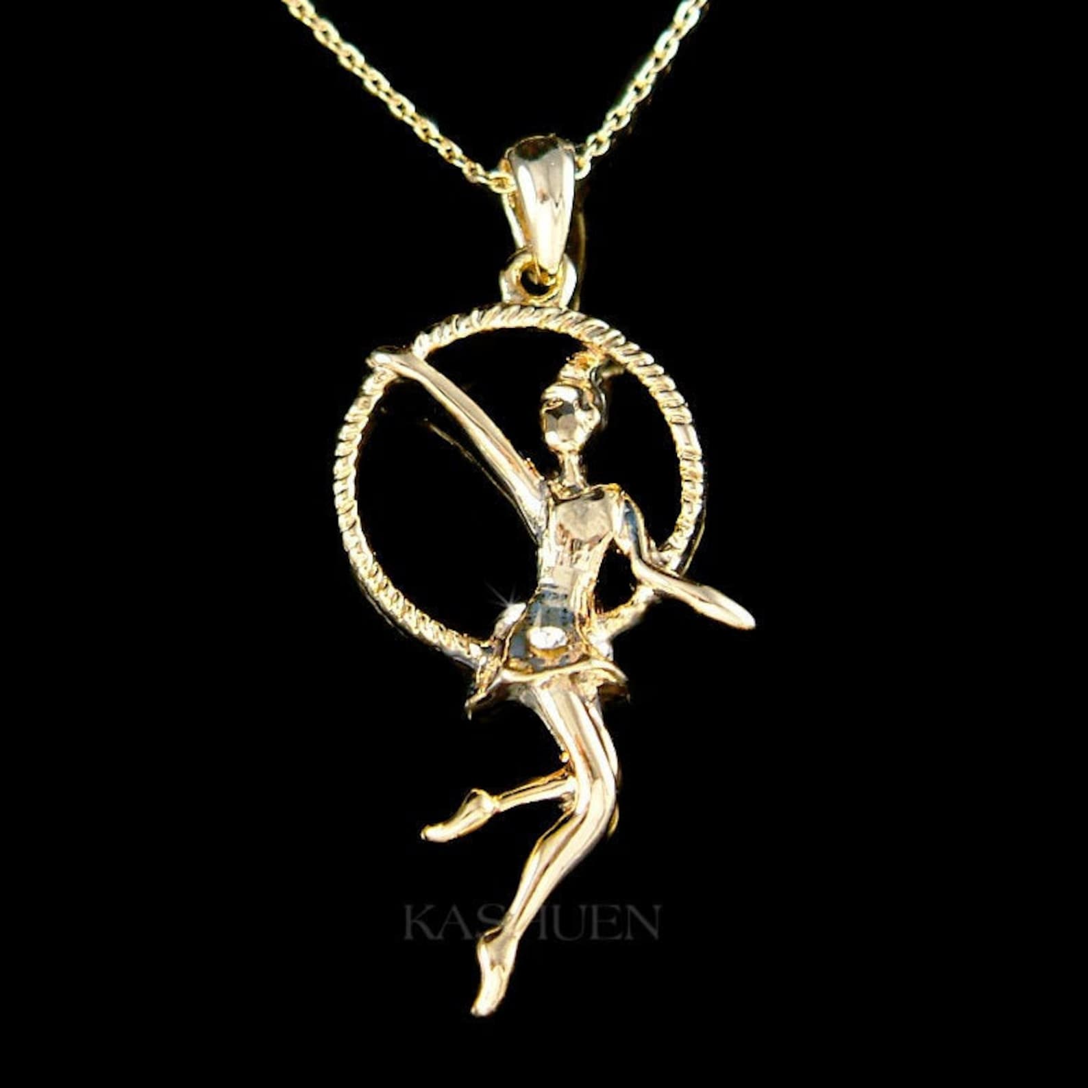 Swarovski Crystal Aerial Arts Hoop Circus Gymnastic Gymnast Acrobat ...
