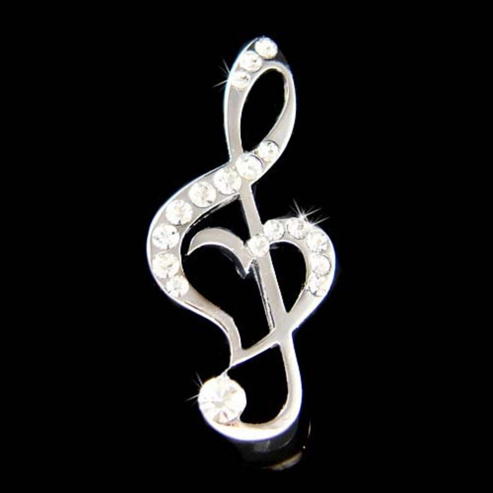 Swarovski Crystal Aqua Blue TREBLE G CLEF Heart Love Music - Etsy