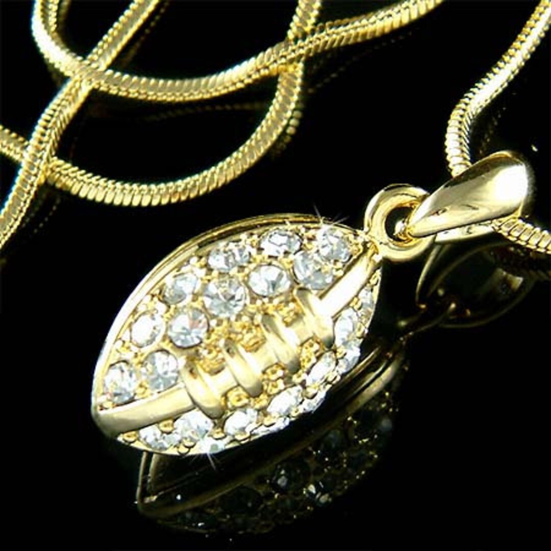 Swarovski Crystal 3D Gold Tone American FOOTBALL Sports Team Charm ...