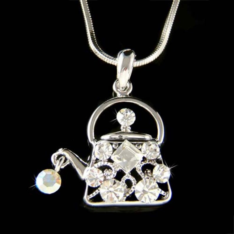 Swarovski Crystal Pastel Teapot TEA Party POT Kettle Jewelry | Etsy