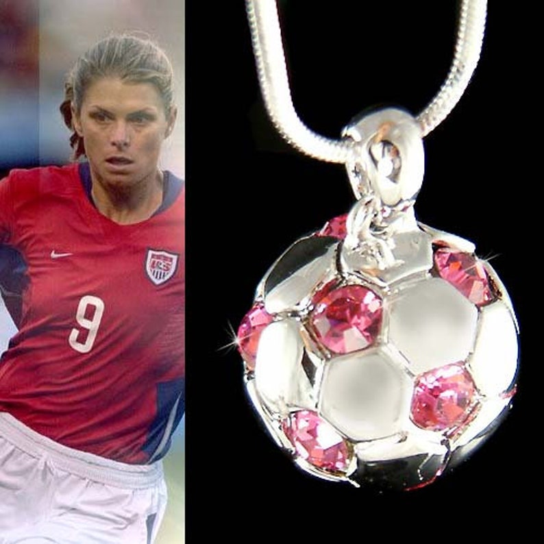 Swarovski Crystal Soccer Ball Necklace, 3D Football Pendant, Sapphire ...
