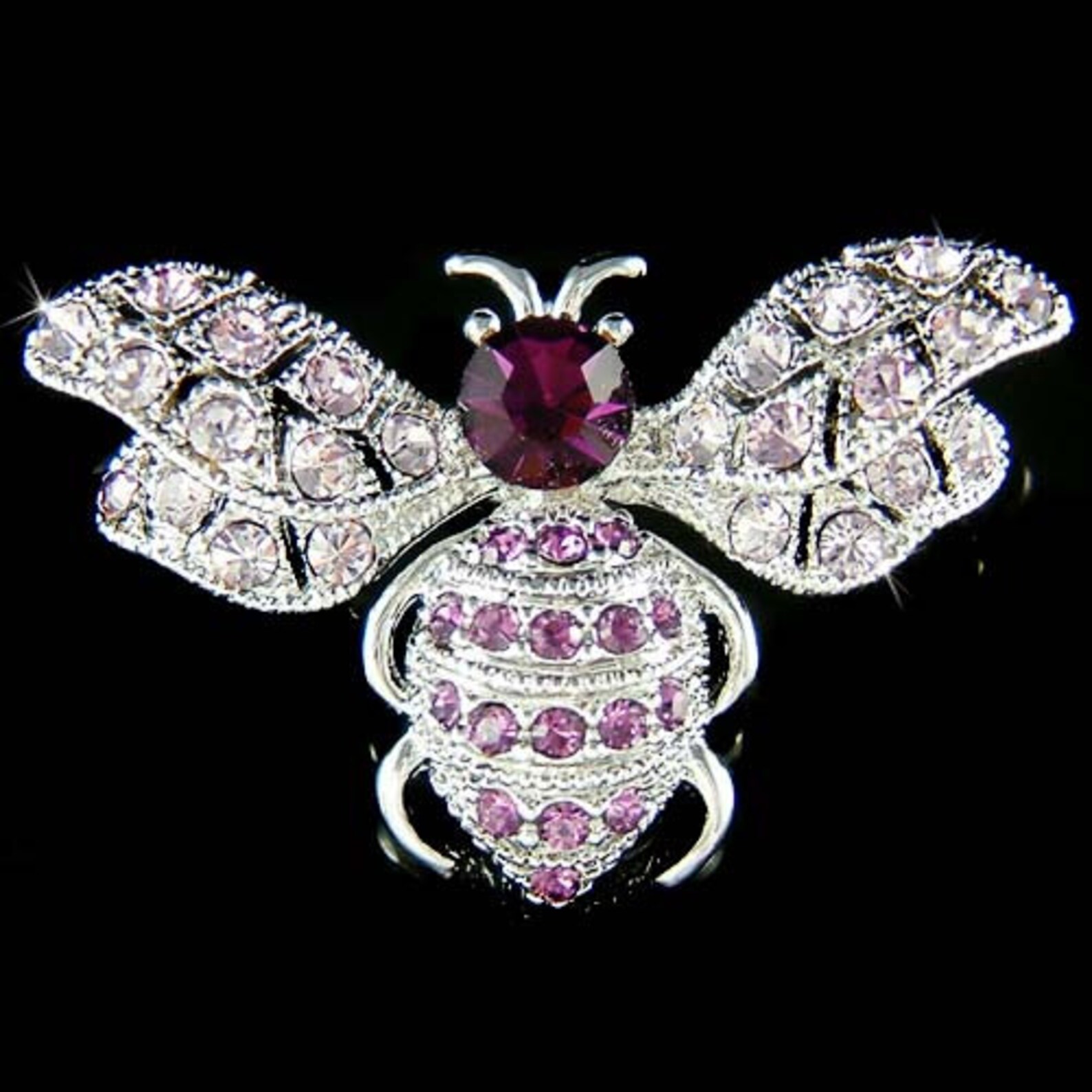 Swarovski Crystal Purple Queen Bumble Bee Honey Insect Bug Pin Etsy