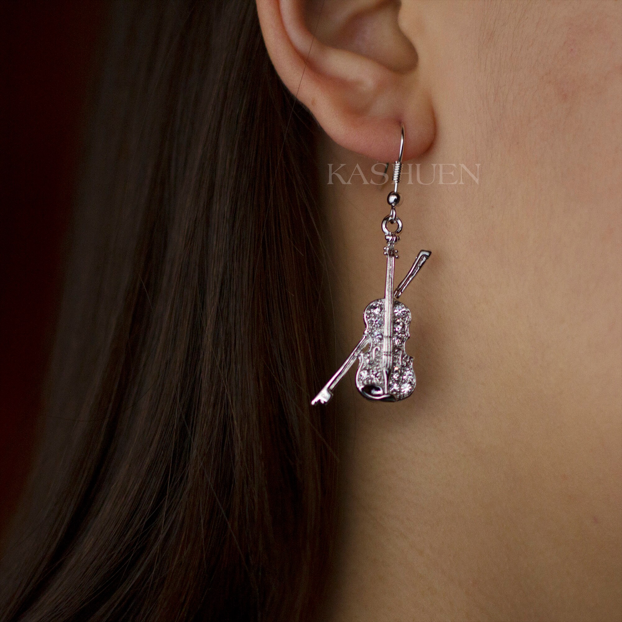 Swarovski Crystal Violin Fiddle Viola Cello Charm Music | Etsy