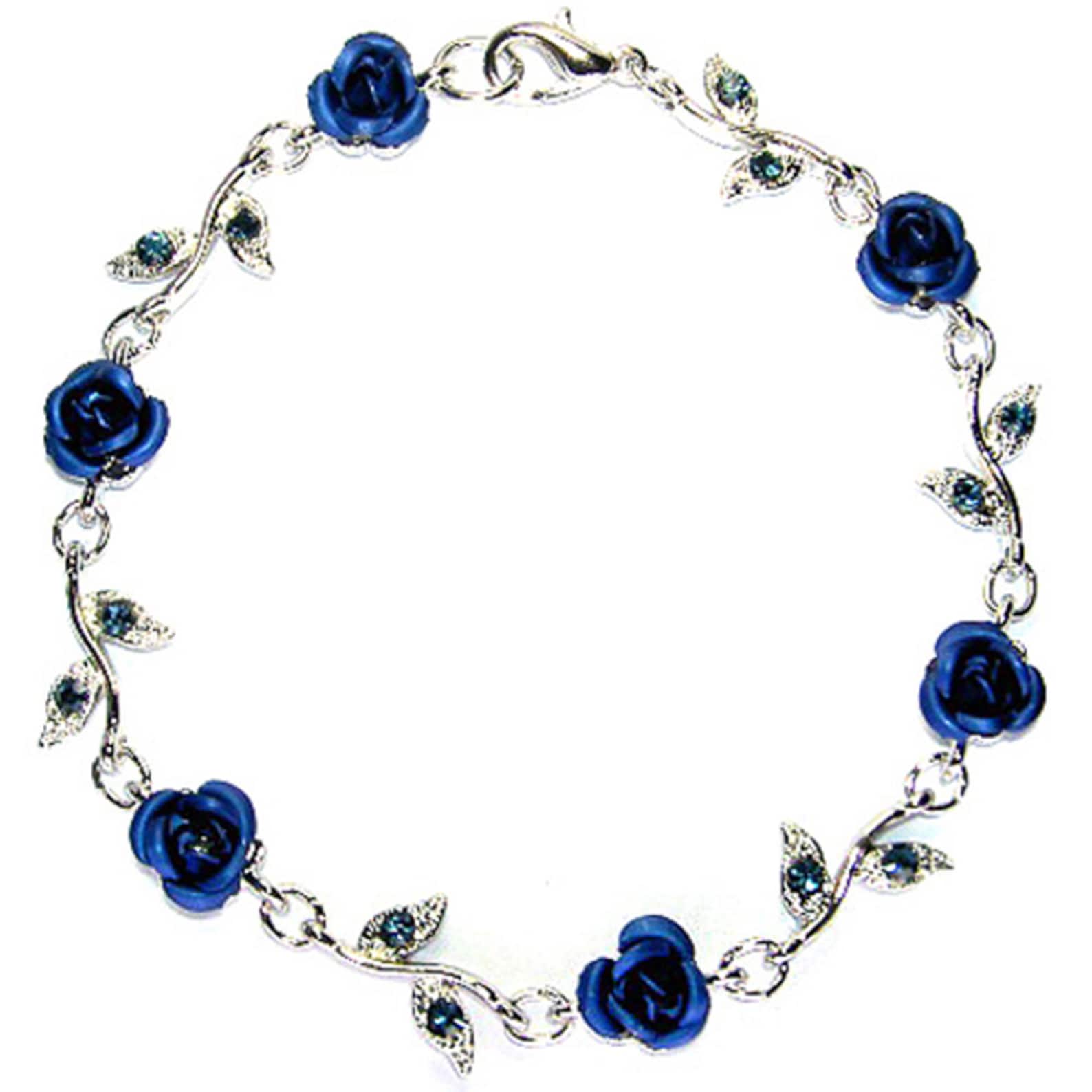 Swarovski Crystal Sapphire Royal Blue Rose Flower Floral Charm - Etsy