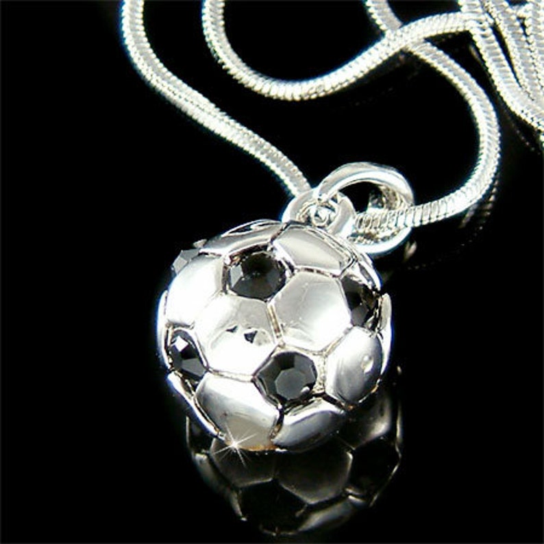 Swarovski Crystal Purple 3D Football Soccer Ball Chain Necklace Unisex ...