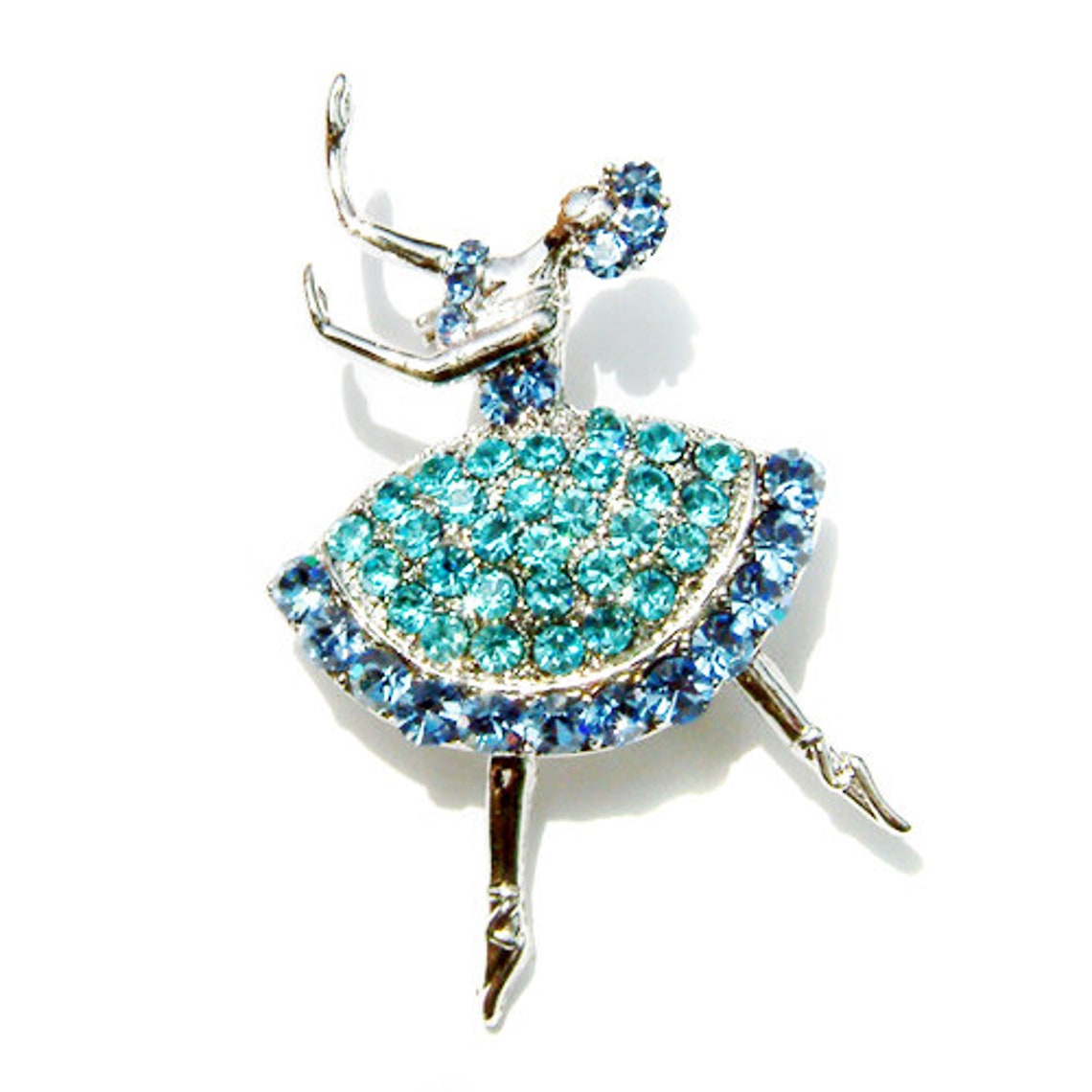 Swarovski Crystal Rainbow Ballerina Brooch Ballet Dance Girl Dancer Pin ...