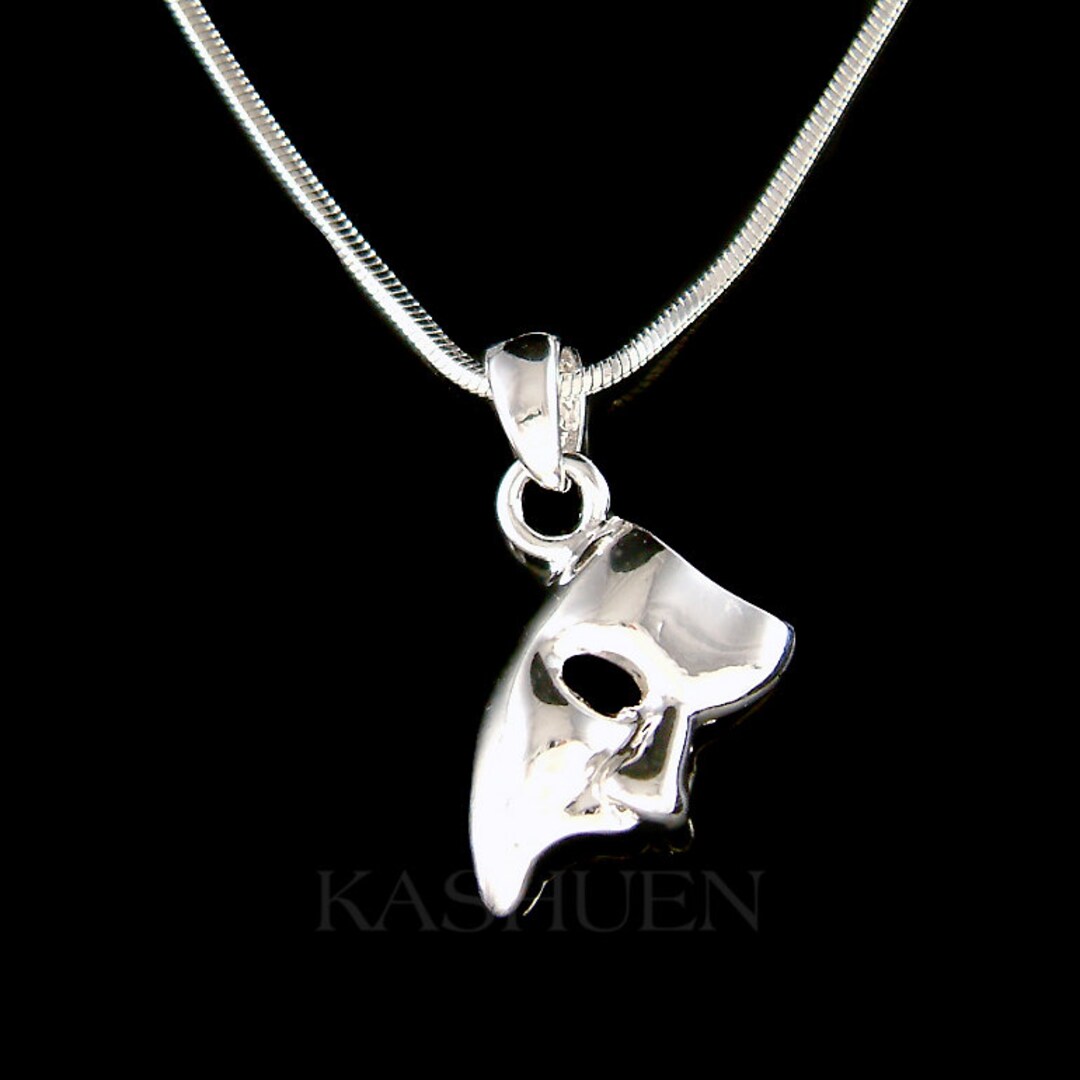 Dainty Phantom of the Opera Necklace Masquerade Mask Charm, Broadway ...