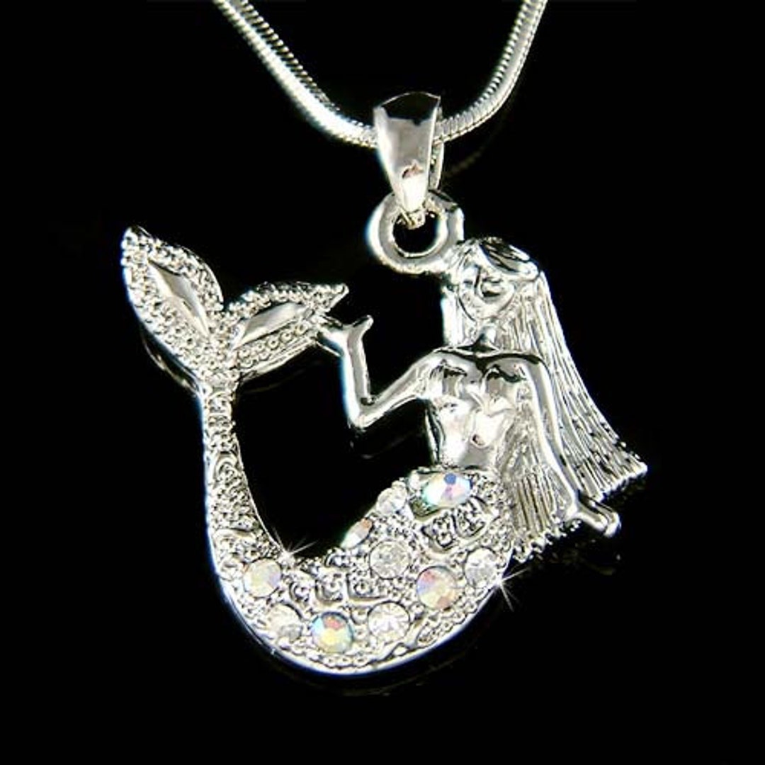 Swarovski Crystal Sea Nymph Mermaid Princess Marine Pendant Necklace ...