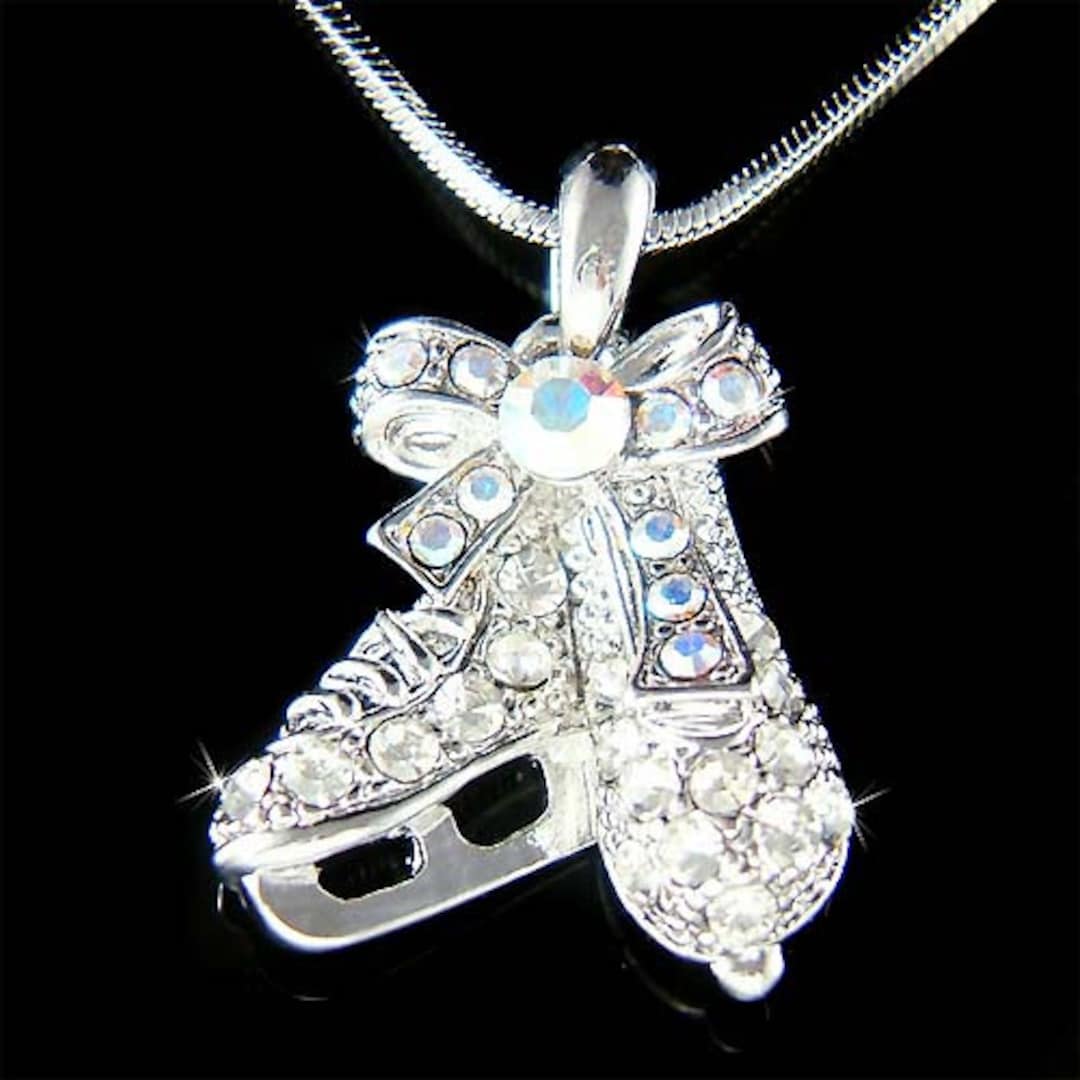 Swarovski Crystal Girls Ice Figure Skating Hockey Shoes Skates Skate ...