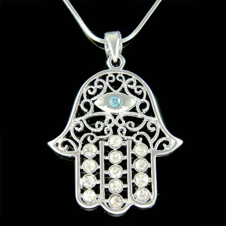 Swarovski Crystal Big Jewish Hamsa Hamesh Hand Evil Eye | Etsy