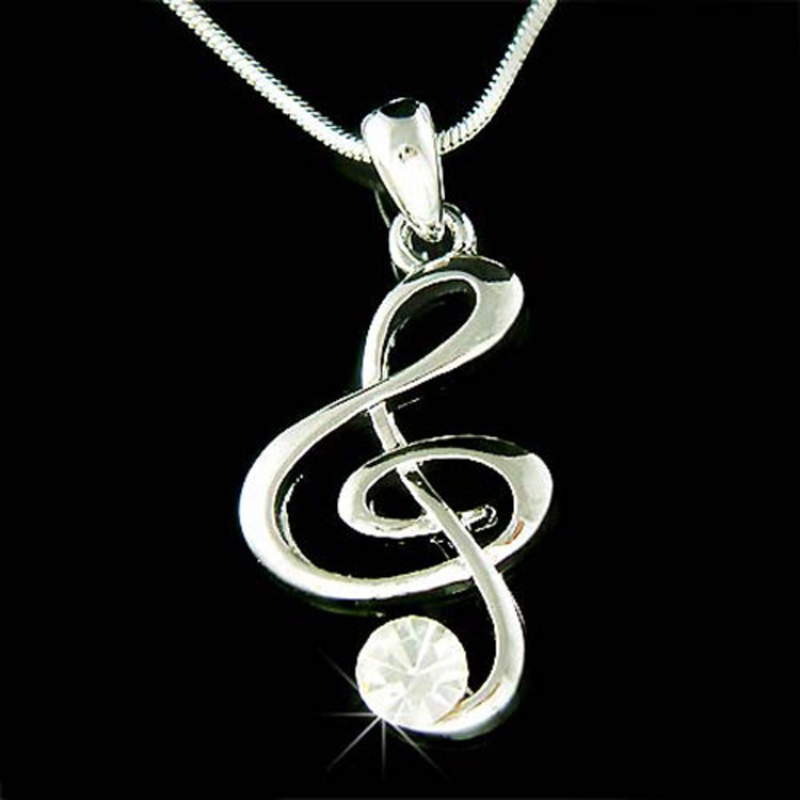 Blue Swarovski Crystal TREBLE G CLEF Love Music Musical Note - Etsy
