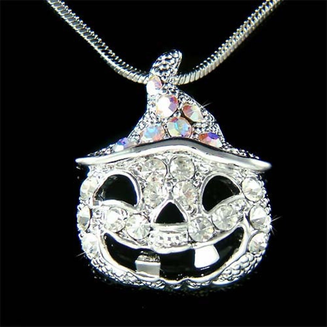 Swarovski Crystal Halloween Spirit Spooky Jack O Lantern Necklace Cute ...