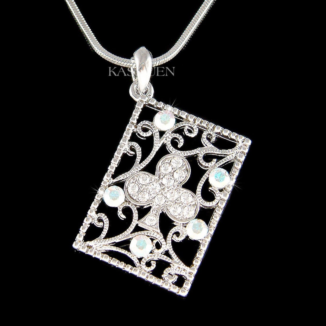 Swarovski Crystal Filigree Playing Card Games Spades Symbol | Etsy