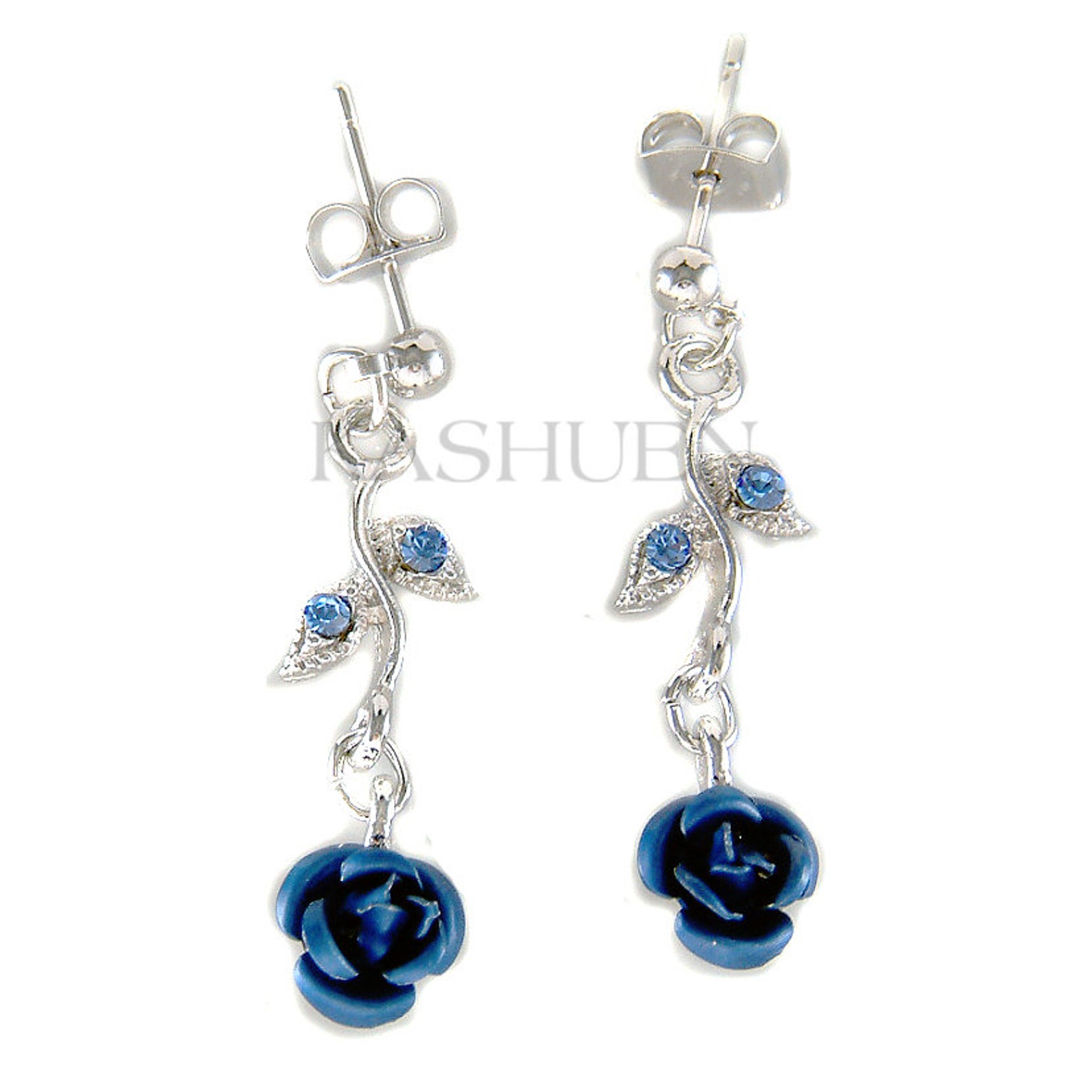 Swarovski Crystal Sapphire Royal Blue Rose Flower Floral Charm - Etsy