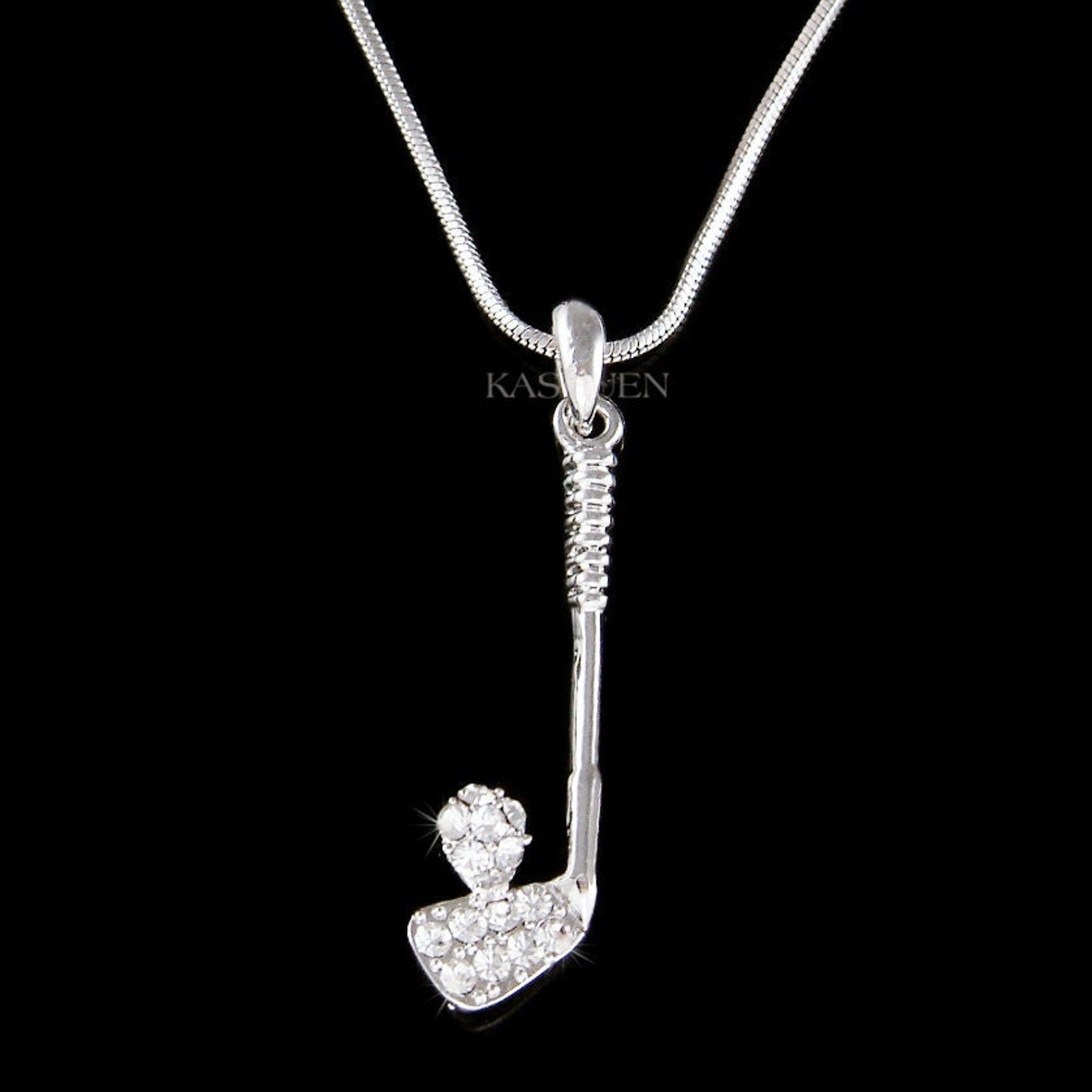 Swarovski Crystal Dainty Golf Club Ball Wedge Iron Golfer Set Team ...
