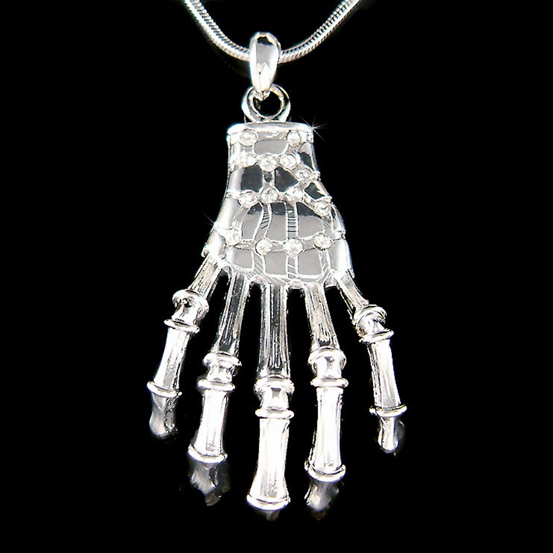 Swarovski Crystal Creepy Skeleton Hand Skull Goth Gothic Punk - Etsy