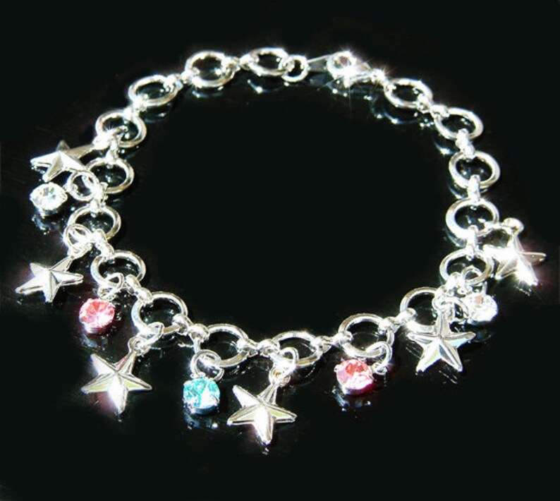 Swarovski Crystal Dangle Sparkling Star Dangling Charm Bracelet Petit ...