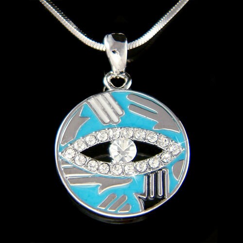 Swarovski Crystal Jewish Hamsa Hand Evil Eye Turquoise Round | Etsy