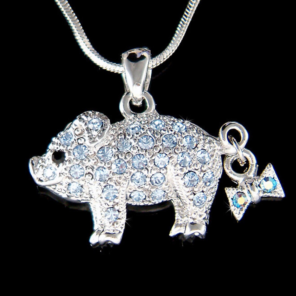 Swarovski Crystal Cute Violet Purple Pig Piggy Piglet Bow Barn - Etsy
