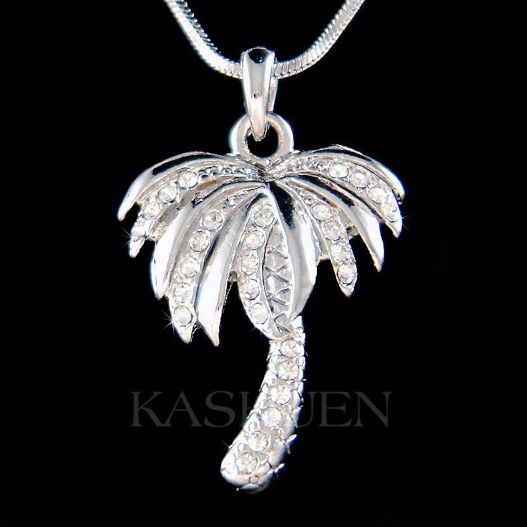 Swarovski Crystal Hawaiian Vacation Palm Tree Coconut Hawaii Bridal ...