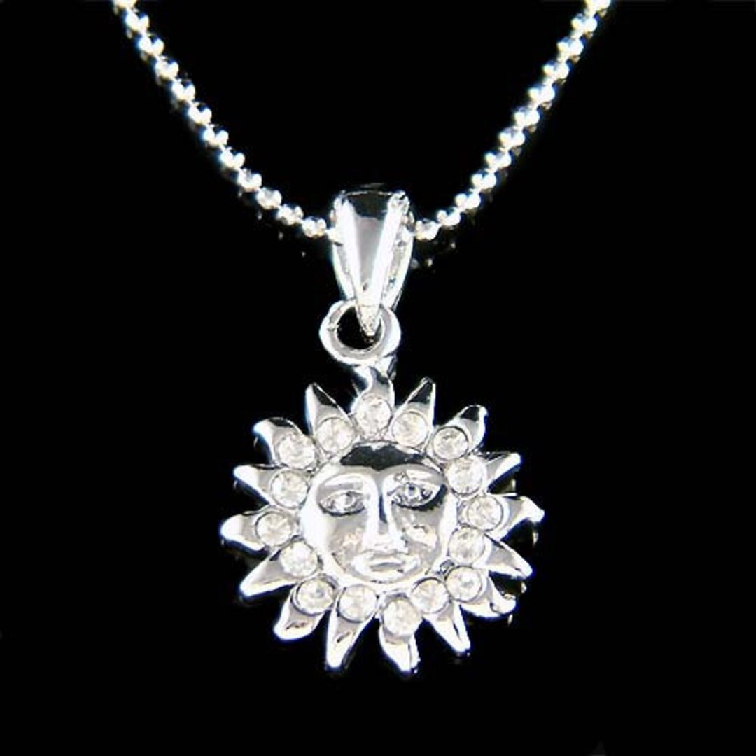 Dainty Swarovski Crystal Sun Face Sunshine Boho Energy Sunburst ...